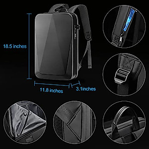 JUMO CYLY Anti-Theft Hard Shell Laptop Backpack, Waterproof Travel Backpack with USB Slim Gaming Computer Bag with Lock For 17 Inch