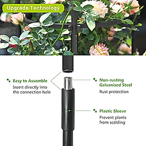Garden Obelisk Trellis for Climbing Plants Outdoor 6 Ft Rose Bush Round Trellis for Pots Rustproof Metal Plant Flower Trellises for Clematis Vine Jasmine Support Outdoor Indoor