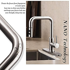 Kitchen Faucet with Pull Down Sprayer and Soap Dispenser Kitchen Sink Faucet with Soap Dispenser Single Lever Brushed Nickel Low Pull Out Faucets for Kitchen Sink with Soap Dispenser