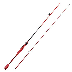 Sougayilang Fishing Rod Two Pieces,Sensitive Graphite Spinning Pole with Stainless Guide Rings and Comfortable Handle for Travel Saltwater Freshwater （S2.1）