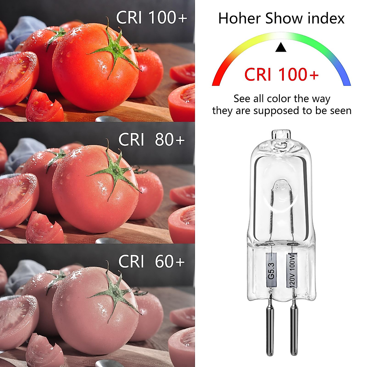 LedWekei G5.3 Halogen Bulbs,120v 100w Bulb Mini Spotlight Bulbs 2 Pin Clear Capsule Lamp Bulb,Dimmable 2700K Warm White Light Bulbs (12 Pack)