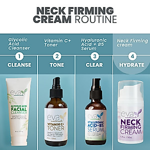 Eva Naturals Enhanced Neck & Décolleté Firming Cream (1.7 oz) - Hydrating Cream for Neck Tightening & Wrinkle Reduction - Lifts & Smooths for Youthful Skin
