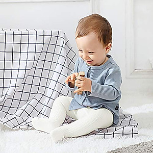 Zando Toddler Seamless Leggings Pantyhose for Girls Newborn Cable Knit Tights for Baby Girls Boot Tights Infant Leggings Pants Stockings Baby Spring Clothes 3 Pack - White, Black, Ballet Pink Medium