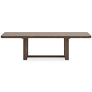 Signature Design by Ashley Cabalynn Farmhouse Dining Extension Table with 1 Removable Center Leaf, Light Brown