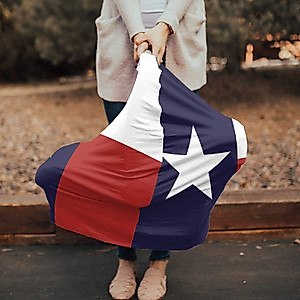 Nursing Covers for Breastfeeding All-in-1 Stretchy Breathable Carseat Canopy Western Decor Nursing Cover Up for Girls, Boys 26x27.6 inches Texas State Lone Star State Flag