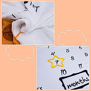 CoFashion Newborn Milestone Blanket for Photograph Blankets - 60"x40" Giraffes Blanket for Baby Girl Shower Gifts - First Year Calendar Growth Chart