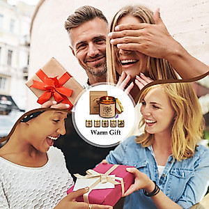 MTLEE 6 Pcs Christmas Book Lover Gifts 3.5 oz Book Scented Candle Library Rustic Bookshelf Sign Soy Wax Jar for Readers Writers Club Decorations Team Gifts for Employees Teacher Office (Brown)