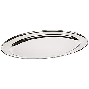 Winco Stainless Steel OPL-18 Oval Platter, 18 11.5-Inch