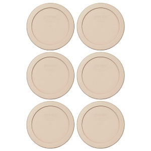 Pyrex 7202-PC Blush Round Plastic Food Storage Lid, Made in USA - 6 Pack
