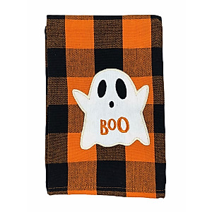 Design Imports Halloween Themed Embellished Kitchen Dish Towel Set of 3 Ghost Spider Pumpkin