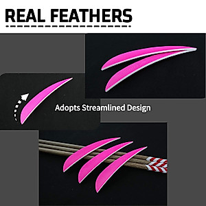 M.SJUMPPER ARCHERY Fletches 4 Inch Real Feather Fletching with Right Wing for DIY Arrows Shafts