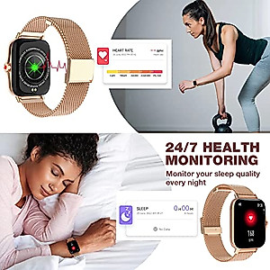 Colesma Smart Watches for Women Fitness Tracker with Heart Rate,Sleep Monitor Smart Watch with Text and Call Full Touch Screen SmartWatch for Android and iOS Phones Compatible Smartwatches Waterproof