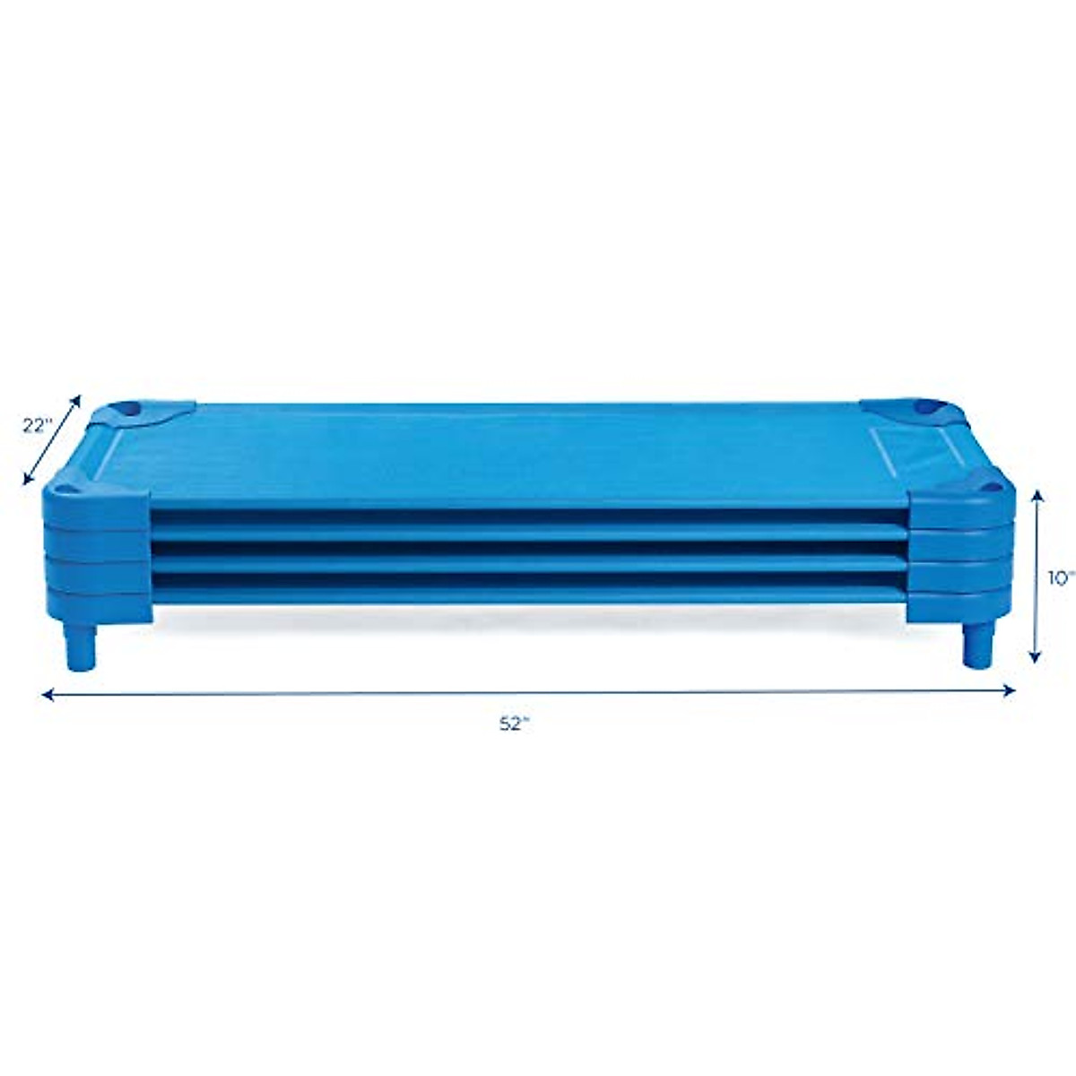 Angeles - AFB5753 Value Line Standard Cots - 4 Pack - Unassembled, Blue