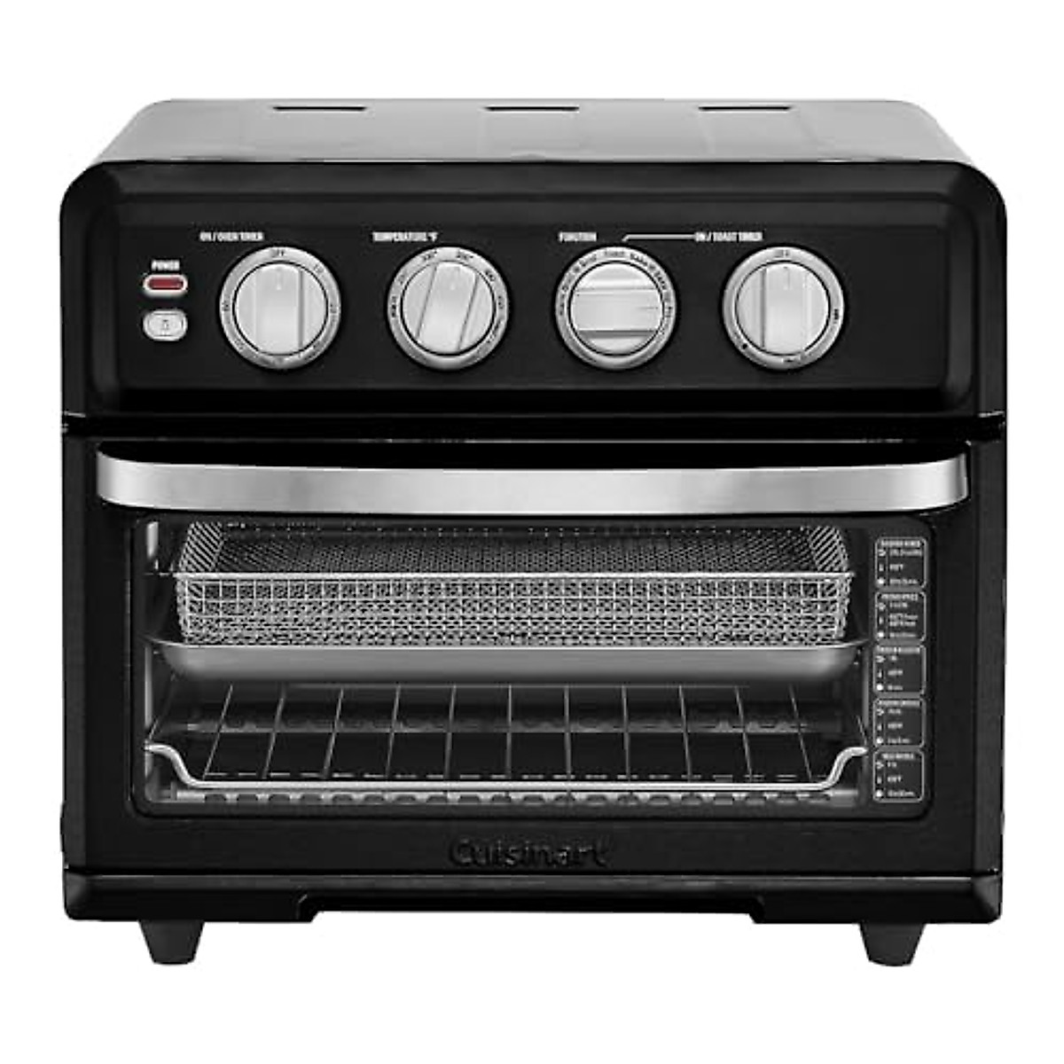 Cuisinart Air Fryer + Convection Toaster Oven, 8-1 Oven with Bake, Grill, Broil & Warm Options, Stainless Steel, TOA-70 (Matte Black)