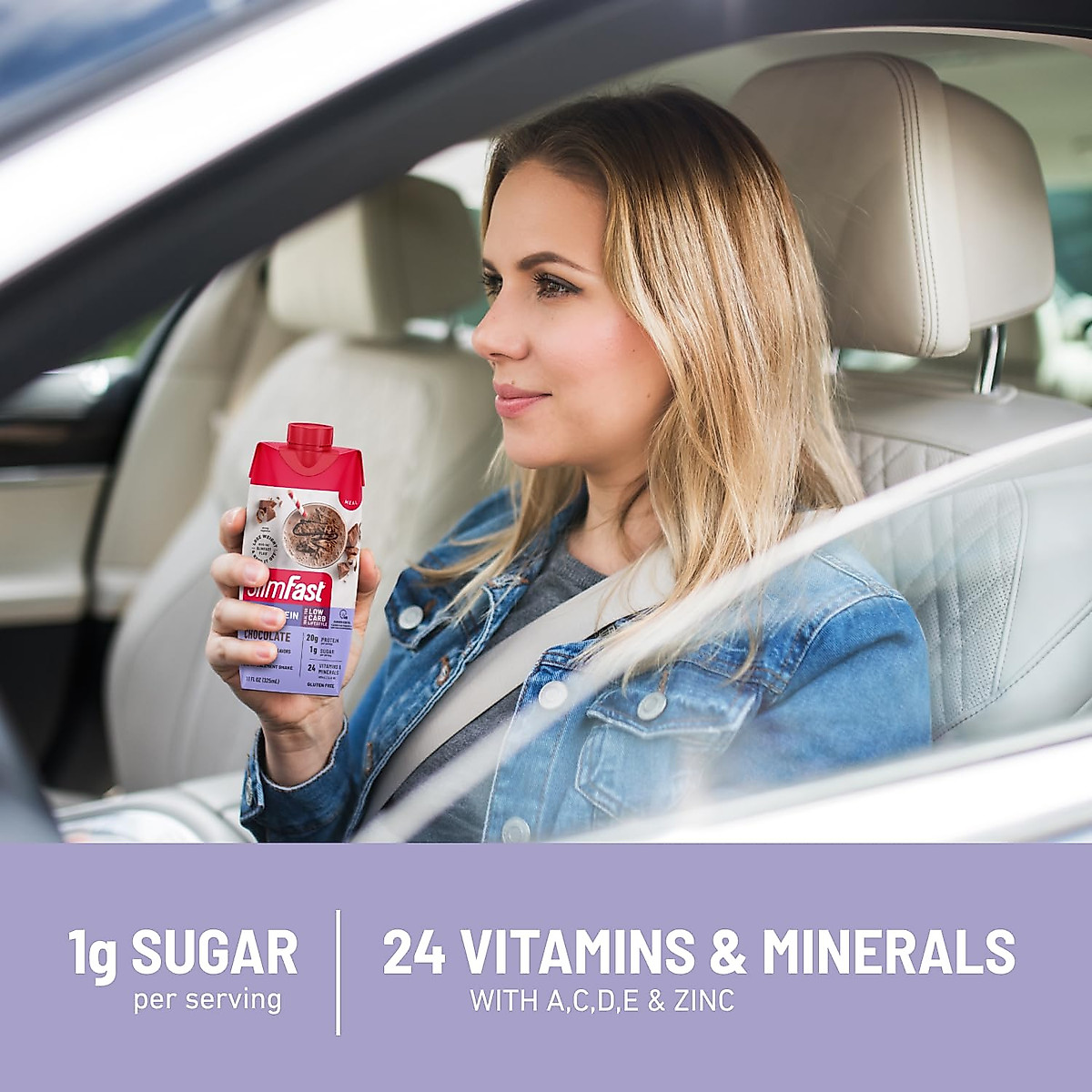 SlimFast Protein Shake, Chocolate- 20g Protein, Meal Replacement Shake Ready to Drink, High Protein with Low Carb and Low Sugar, 24 Vitamins and Minerals, 12 Count (Pack of 1) (Packaging May Vary)