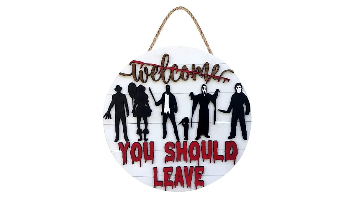 3D Horror Welcome Sign for Front Door Halloween Horror Classic Movie ...