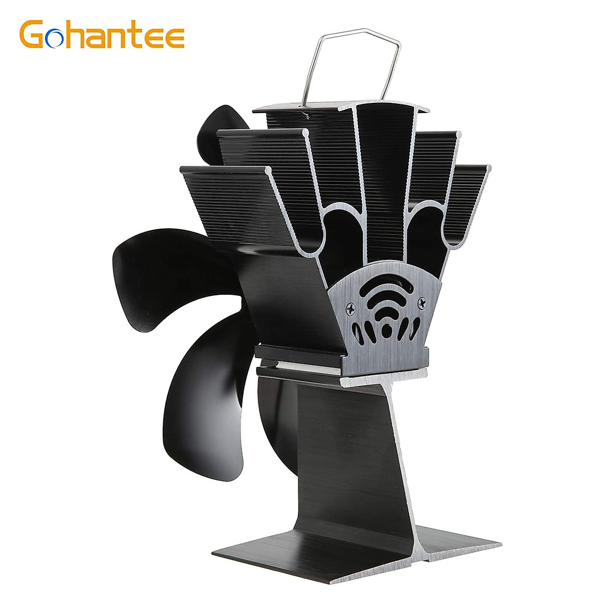 gohantee 6-Blades Fireplace Fan, Heat Powered Stove Fan with Thermometer for The top of Wood Stove, Silent Motors Stove Fan Circulates Warm Heated Air Eco Stove Fan, for Gas/Pellet/Wood/Log Stoves