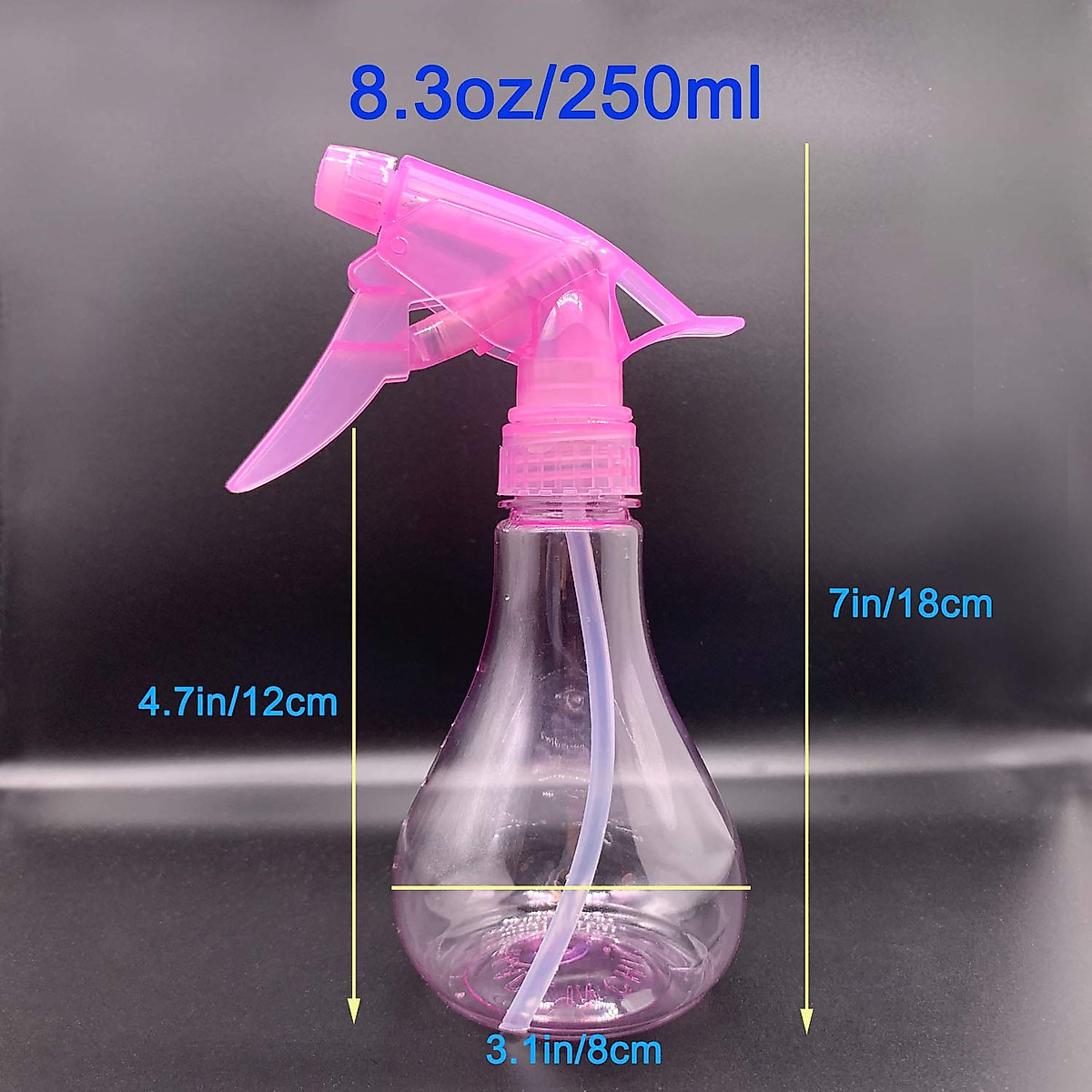 Olycism Avenoir Mister Spray Bottle, 250ml Adjustable Spray Storage Container for Hair, Plant and Home Cleaning, Pink