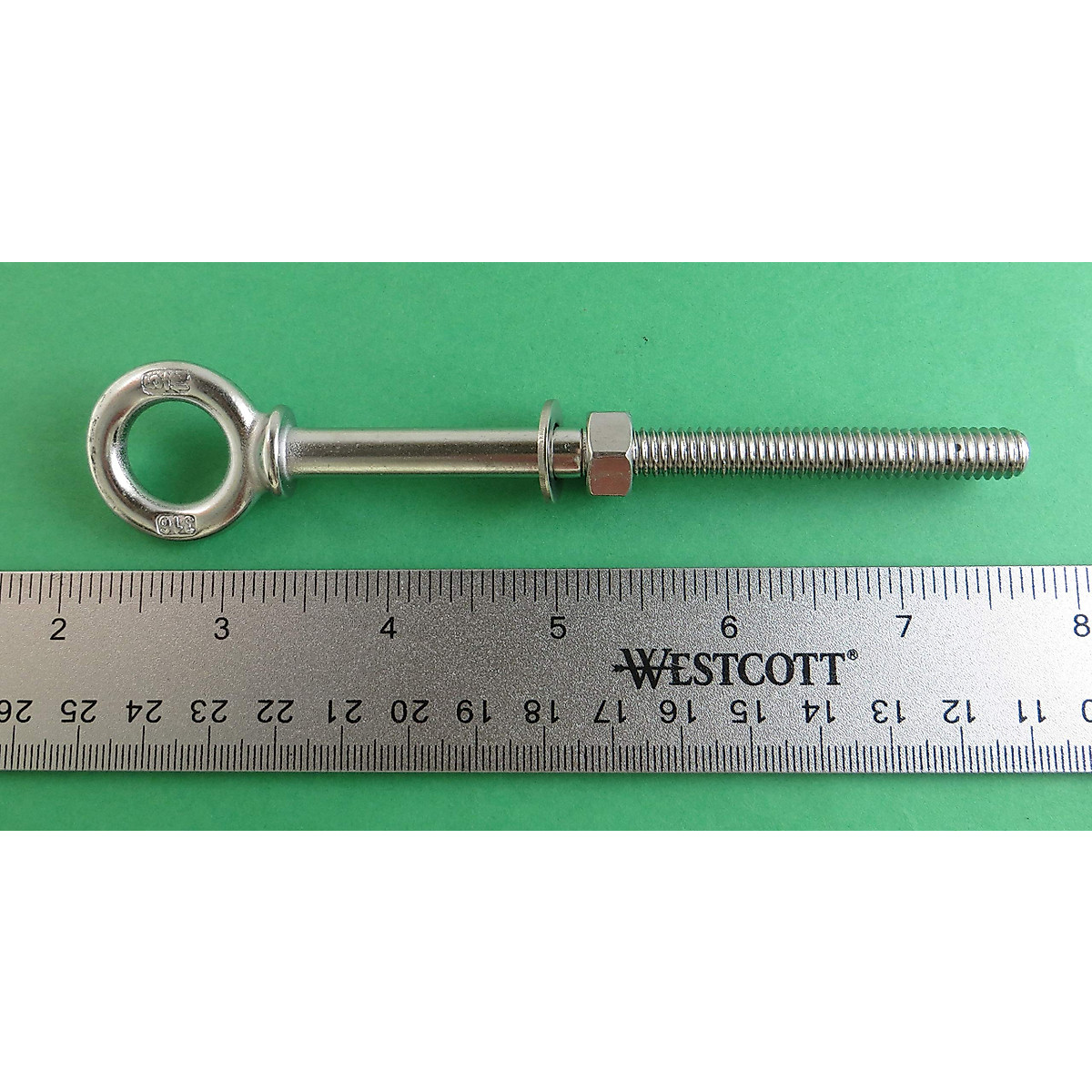 US STAINLESS 2 Pieces Stainless Steel 316 Eye Bolt 1/2" x 6" UNC Short Thread with Shoulder Marine Grade Bolt Pitch of 13