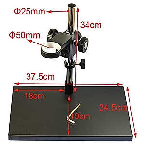Metal Boom Stereo Microscope Camera Table Stand Holder 50mm Ring +180X Zoom C-Mount Lens (180X Zoom Lens)