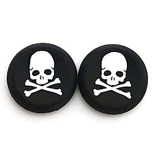 Silicone Thumb Stick Grip Cap Joystick Thumbsticks Caps Cover for PS4 Xbox One PS3 Xbox 360 PS2 Game Controllers (White Skull)