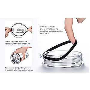 4 Pack: Tumbler Lid Gasket Replacement Silicone Seal Rings | (2 Qty) 20 oz and 30 Ring Fits Yeti Ounce & Insulated Stainless Steel Tumblers Lids (ZTH-1K)