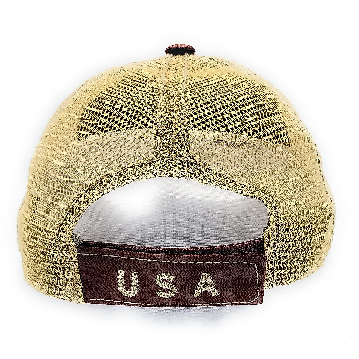 Honor Country US Flag Baseball Hat USA American Trucker Cap Rust Burgundy