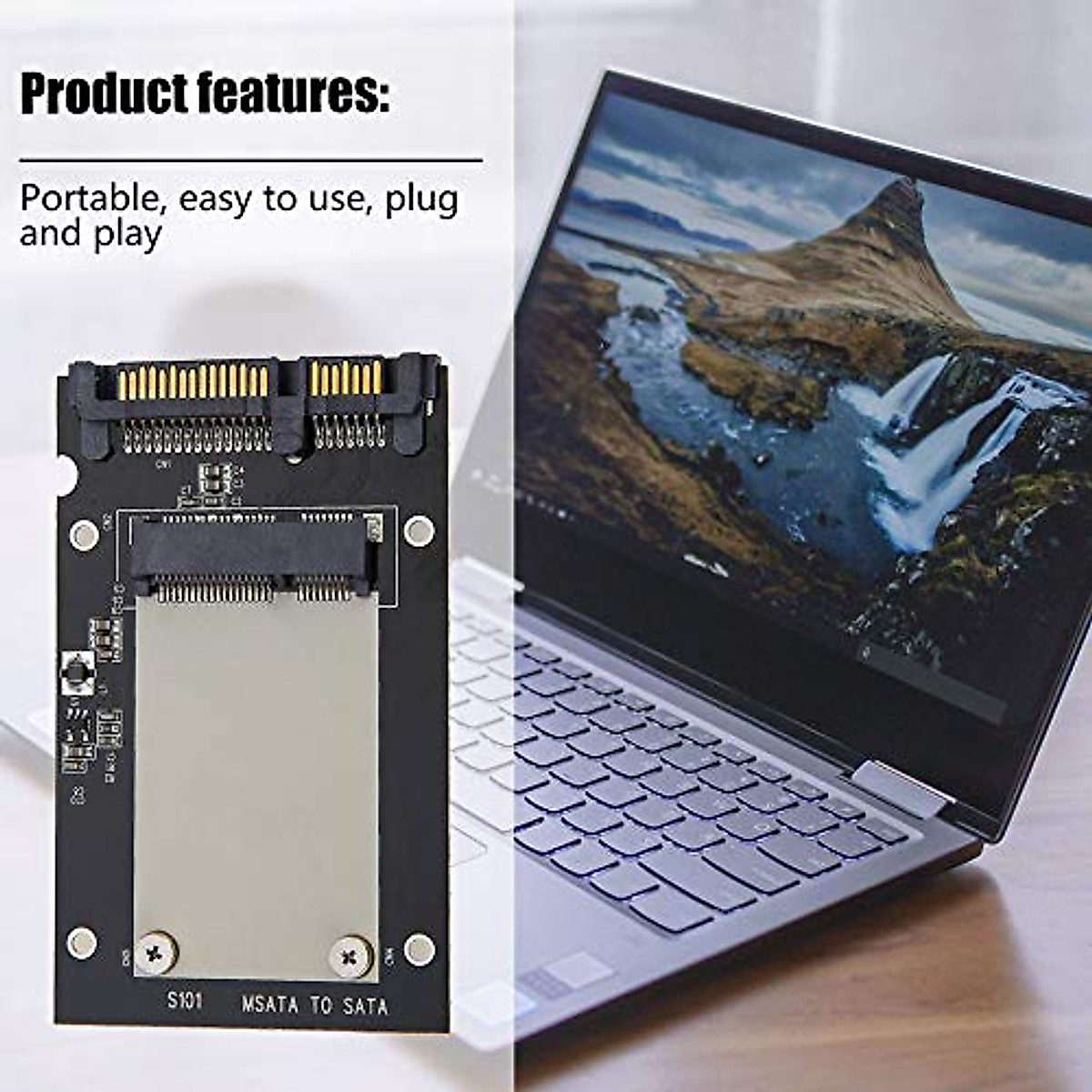 Superjiuex S101 Solid State Drive Transfer Box mSATA to SATA III 2.5 inch SSD Aluminum Hard Disk Box SSD Adapter Card