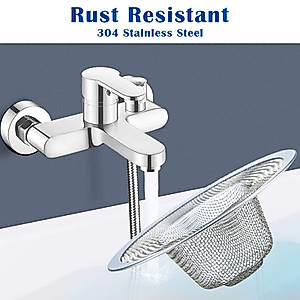 kdhgoo Bathroom Sink and Tub Mesh Drain Strainer, 1/2 Pcs Shower Drain Cover for Bathtub, Kitchen Sink Strainer, Stainless Steel Bathroom Sink Hair Catcher Strainer