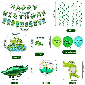 Forest crocodile theme birthday decorations children's creative party supplies animal birthday party supplies (B)
