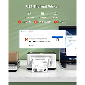 MUNBYN Shipping Label Printer, 4x6 Label Printer for Shipping Packages, USB Thermal Printer for Shipping Labels Home Small Business, with Software for Instant Conversion from 8x11 to 4x6 Labels