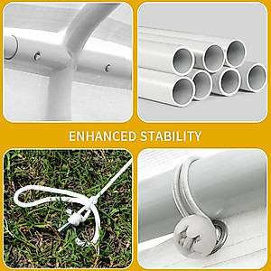 DWVO 20x30 ft Outdoor Heavy Duty Party Tent Wedding Event Shelters Upgraded Galvanized Canopy with Large White Roof, Removable PVC Sidewalls & 3 Storage Bags