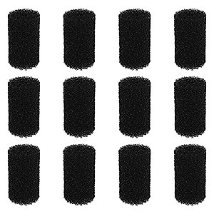 Bluecell 12pcs 6 x 3.5cm Black Color Pre-Filter Foam Sponge Roll for Aquarium Fish Tank