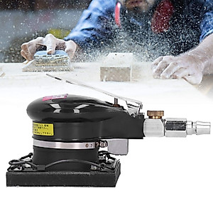 BORDSTRACT Pneumatic Random Orbital Sander, Zinc Alloy Dry Sanding Machine, Pneumatic Palm Auto Sander for Wood Polishing and Auto Body Work, Black