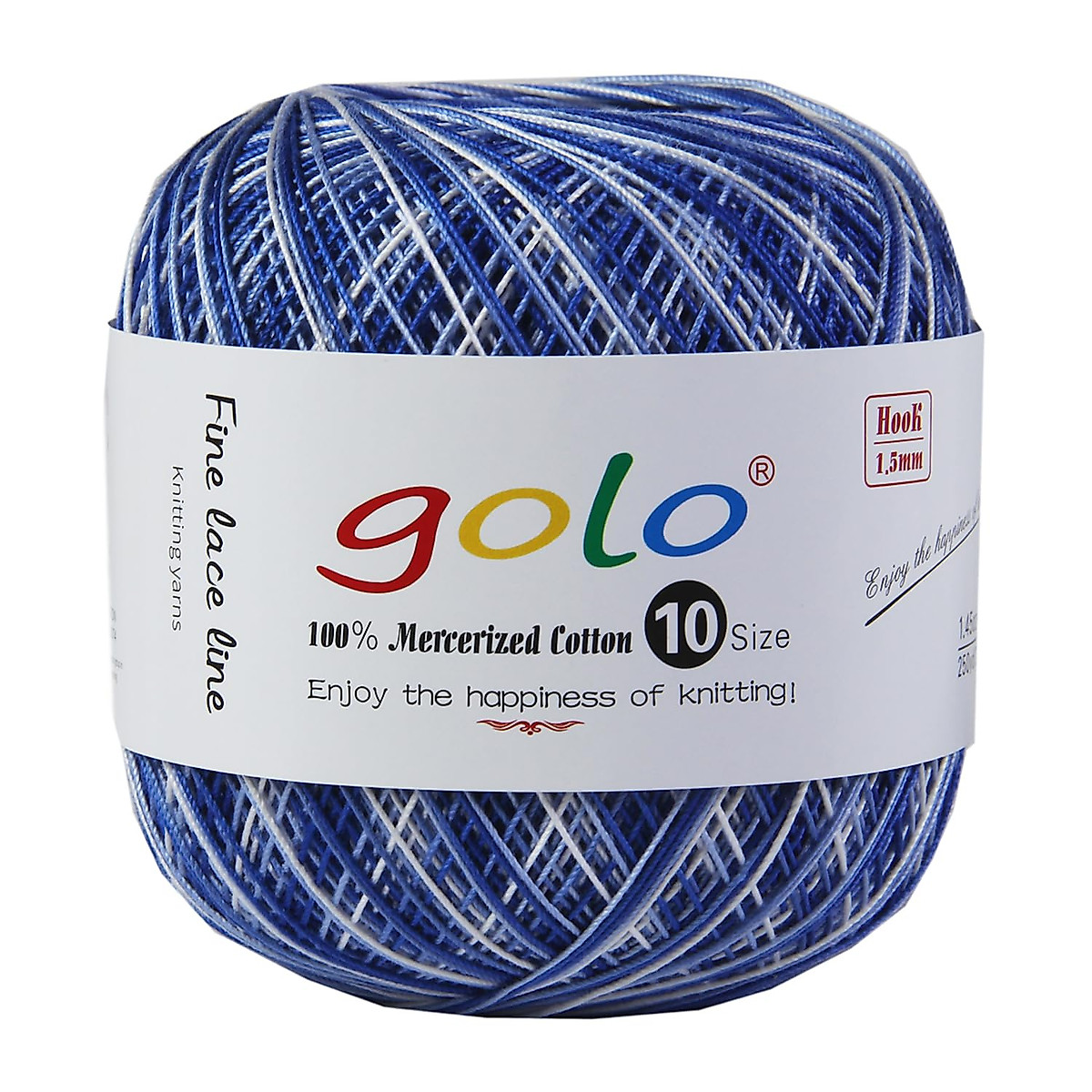 golo Crochet Thread Size 10 Colored Yarn for Crocheting D-Blue-169