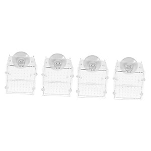 POPETPOP 4 Pcs Fish Acrylic Incubator Aquatic Pet Supplies Fish Hatchery Cage Fish Tank Tool Box Ornamental Fish Terrarium Baby Small Fish Aquarium