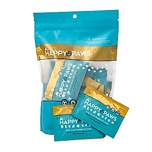 Venture Wipes Happy Paws - Natural Pet Wipes for Dogs and Cats - Biodegradable Grooming Wipes for Paws, Eyes, Ears, Glands, and More - Large Cleansing Cloths for Pet Care Essentials (20 Count)