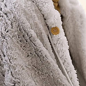Vangao Wearable Blanket Hooded Throw Blanket Striped Fluffy Heavy Duty for Couch Chair Bed Sofa Oversized Hoodie Soft Winter Blanket Sherpa Reverse Cozy Xmas Decorations 50x70 Inch Brindle
