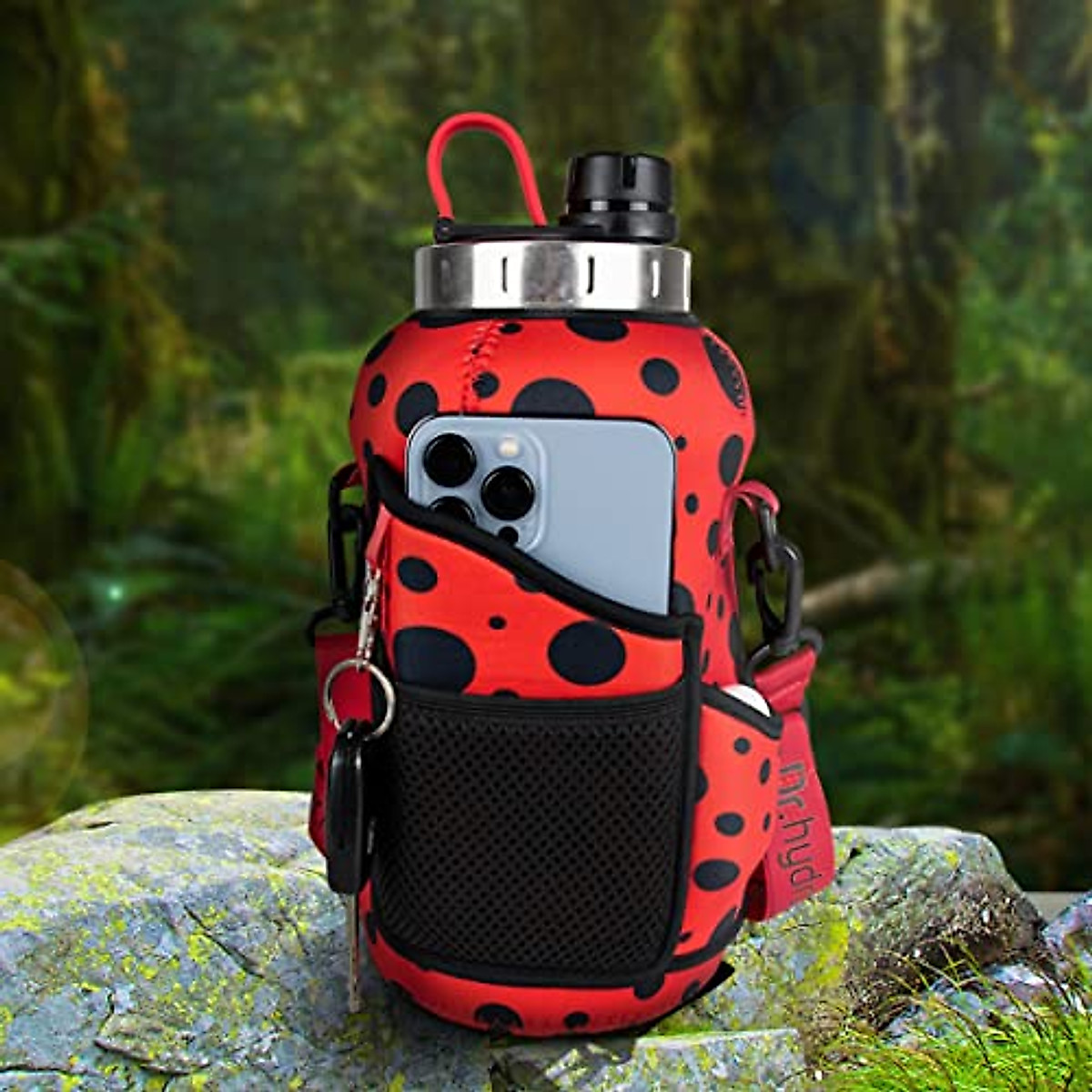 DR.HYDRO Half Gallon Water Bottle with Sleeve Includes Straw & Chug Lid - BPA Free Sports Water Jug | Leakproof Large Water Bottle with Silicone Handle (74 Ounce)