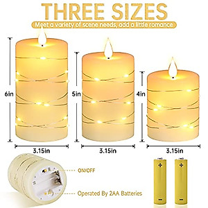 Flameless Candles,LED Candles,Battery Candles, Real Wax 3PCS