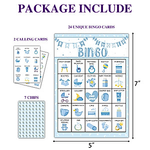 Disfuco Baby Shower Bingo Cards, Baby Shower Bingo Game, Baby Shower Games Cards for Baby Shower, Gender Reveal Party Games Favors Supplies Decorations, 24 Players Bingo Game (A04)