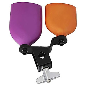 Mowind Bicolor Cowbell for Drum Set High and Low Tones Double Mounted Bell Kit Percussion Instruments Medium Size