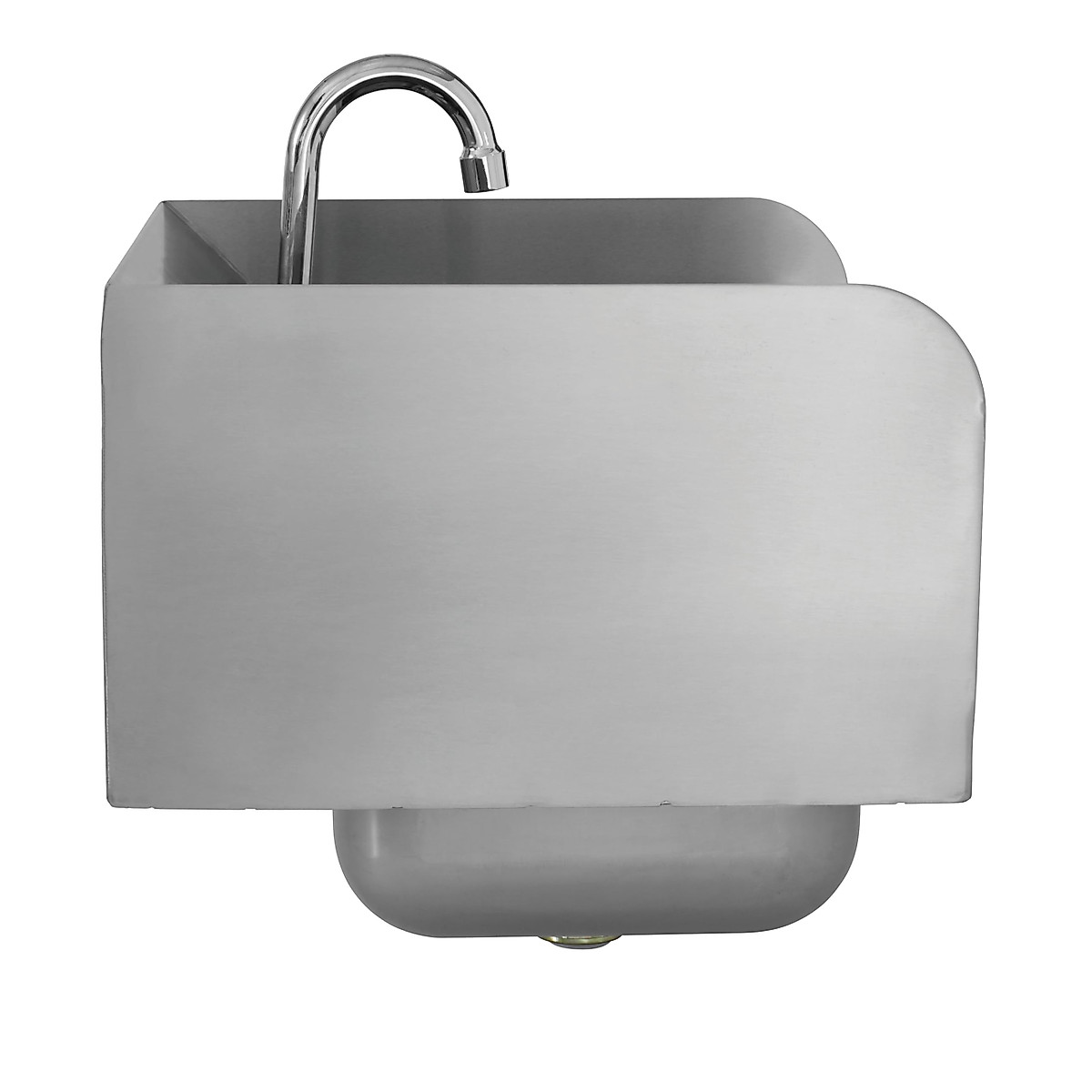 Kratos 28W-091 NSF Commercial Hand Sink with Gooseneck Faucet - 9"Wx9"Dx5"H Bowl - 7-3/4" Side Splashes