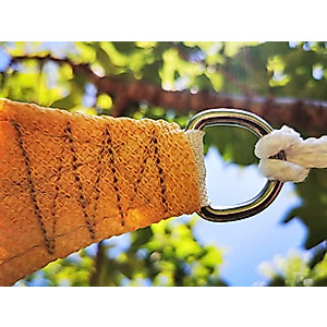 MontCampys Sun Shade Sail 7' x 10' Rectangle Permeable Canopy Shade Cloth UV Block Cover for Backyard Patio Garden Lawn Carport Outdoor Camping Event, Yellow/Sand