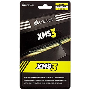 Corsair XMS3 8GB (1x8GB) DDR3 1600 MHz (PC3 12800) Desktop Memory 1.5V