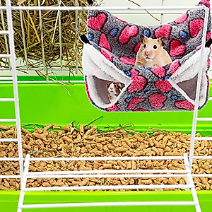 Sadnyy 10 Pieces Guinea Pig Rat Hammock Double Layer Ferret Sleeping Bed Toys Small Animal Hanging Cage Warm Hammock for Ferrets Chinchilla Reptile Glider Squirrel Hideout Play Sleep(Fresh Pattern)
