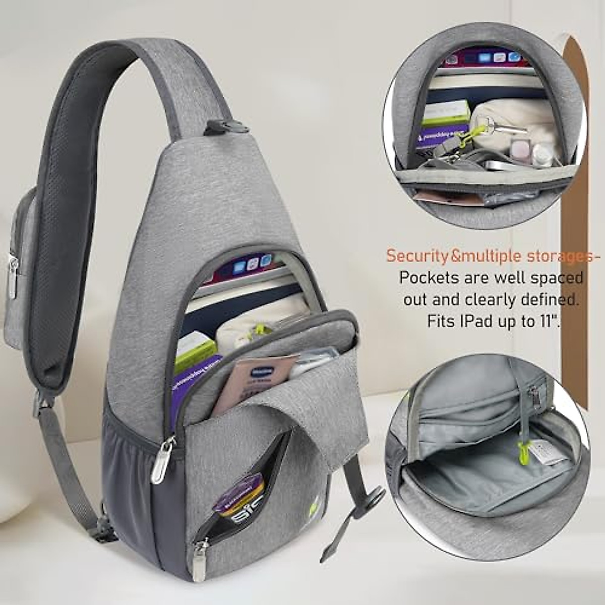 N NEVO RHINO Crossbody Sling Backpack Cross Body Bags for Women Small Sling Chest Bag Shoulder Backpack Travel Hiking Daypack