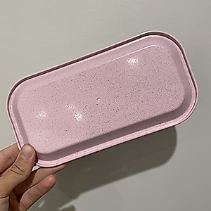 Brando Moon Small Tray - Pink Lightweight Plant Based Tray - Made from Plants - Eco Friendly Low Carbon Kitchen Tool - Curved Edges and Smooth Surface - Travel Size 8 x 4.1 inches