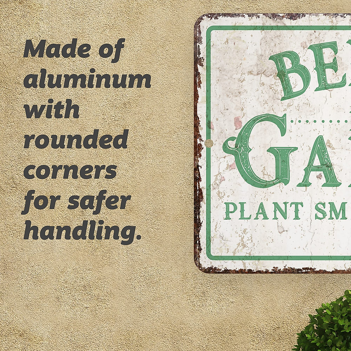 Personalized Vintage Distressed Look Herb Garden Metal Room Sign (8x12 Inches)