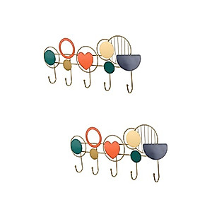 Abaodam 2pcs Door Hook Bathroom Coat Hangers Coat Mount Wall Key Holder Door Hanger Hook Over The Door Hanger Heart Key Hooks Wall Towel Hooks Coat Hat Bath Towel Iron Jewelry